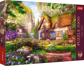TREFL PUZZLE PREMIUM Čas na čaj Dřevěná chata 68x48cm 1000 dílků tr10804