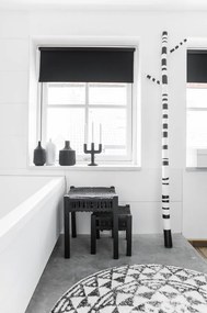 HK living Bavlněná koupelnová předložka/kobereček Round Black, černá barva, textil