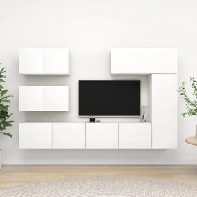 6dílný set TV skříněk bílý kompozitní dřevo 3078715