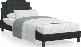 vidaXL Rám postele s LED osvětlením 90 x 190 cm umělá kůže [3214075] Barva: Černá