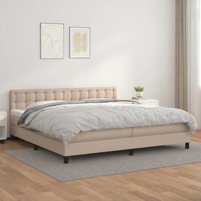 Box spring postel s matrací cappuccino 200 x 200 cm umělá kůže 3141148