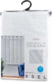 ZÁCLONA NA KROUŽCÍCH ESEL 350X150 CM BÍLÁ