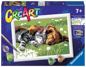 Ravensburger 20189 creart spící pes a kočka