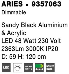 LED lustr Aries 59 černé