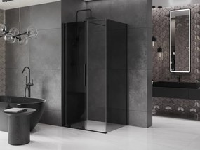 Mexen Velar, sprchový kout s posuvnými dveřmi 100 x 80 cm, 8mm šedé sklo, černá matná, 871-100-080-41-70