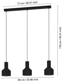 Eglo 99552 - Lustr na lanku CASIBARE 3xE27/40W/230V