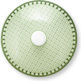 Pip Studio Lily &amp; Lotus skladovací dóza 1,5l, zelená (porcelánová dóza)
