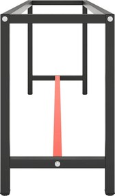Rám pracovního stolu matně černý a červený 210 x 50 x 79 cm kov 151454