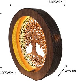 Dřevěná lampa Strom života – keltský design, ruční výroba| SENTOP LED0596