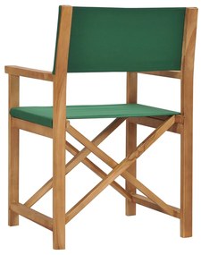 vidaXL Marketos Skládací režisérská židle masivní teakové dřevo zelené