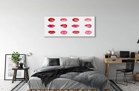 akrylový obraz Červené a růžové rty 120x60 cm