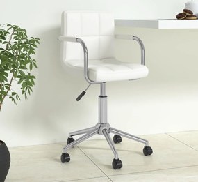 vidaXL Otočná kancelářská židle umělá kůže [334816] Barva: Bílá