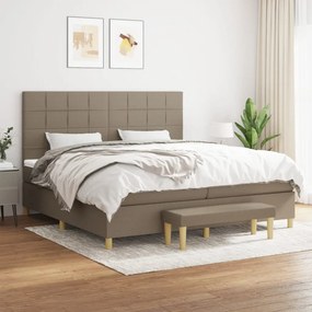 Box spring postel s matrací taupe 200x200 cm textil 3137185