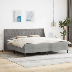Rám postele s matrací s matrací Světle šedá 200 x 200 cm samet 3414819