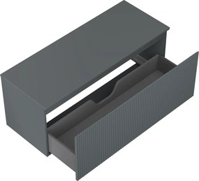 Mexen Rivel, koupelnová skříňka 120 cm s horní částí, 1 zásuvka, drážkovaná, grafitová matná, 91A20-12047-1-BFC66