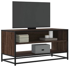 TV skříňka hnědý dub 91 x 40 x 46 cm kompozitní dřevo a kov