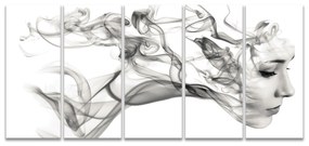 Malvis ® Obraz něžná dívka z kouře Velikost: pětidílný obdélník - 100x45 cm