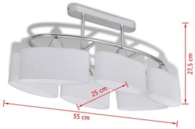 vidaXL Stropní svítidlo s oválnými skleněnými stínítky, na 6 žárovek E14