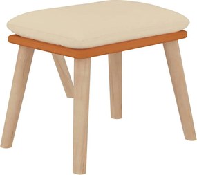 Relaxační křeslo s podnožkou krémová umělá kůže a textil 3097763