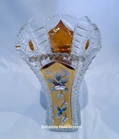 Váza oktagon se zlatem a smaltem 20 cm