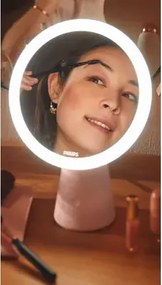 Philips Mirror růžová / Stolní lampička se zrcadlem / USB / 3000-5000K
