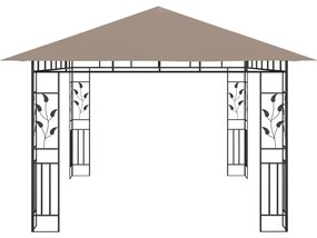 vidaXL Marketos Altán s moskytiérou 4 x 3 x 2,73 m taupe 180 g/m²