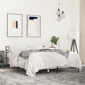 Rám postele šedý sonoma 160 x 200 cm kompozitní dřevo a kov 3280055