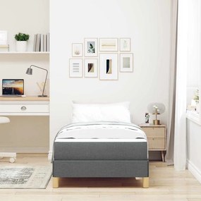 Postel s boxspringem s matrací Tmavě šedá 100 x 200 cm textil 3398543