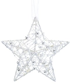 Hvězda trojrozměrná s perličkami 15 cm