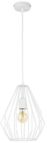 TK-LIGHTING Závěsné kovové osvětlení BRYLANT, 1xE27, 60W, diamant, bílé 2223