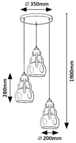 Rabalux 72213 - Lustr na lanku SALVATORE 3xE27/40W/230V