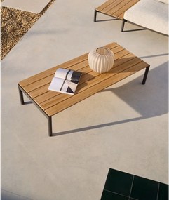 Zahradní konferenční stolek z teakového dřeva 63x149 cm Sorells – Kave Home