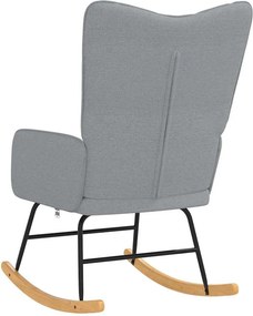 Houpací křeslo světle šedé textil 327611