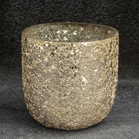 SKLENĚNÝ SVÍCEN MELIA (05) 12X12 CM ZLATÁ