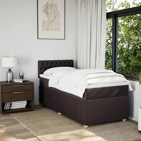 Box spring postel s matrací tmavě hnědá 90x200 cm textil 3289649