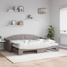 Válenda s přistýlkou a matracemi taupe 80 x 200 cm textil 3197546