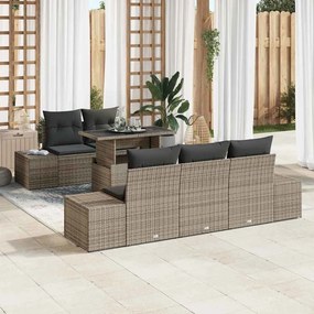 Set pohovek 6 ks Šedá polyratan 3349095