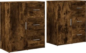 Příborníky 2 ks kouřový dub 60 x 31 x 70 cm kompozitní dřevo 3276557