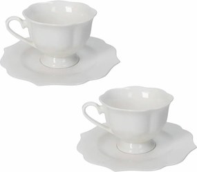 Bílé šálky v sadě 2 ks z kostního porcelánu 170 ml Queen – Brandani