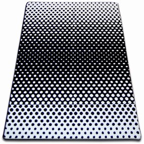 Kusový koberec SKETCH JAMES bílý / černý - tečky