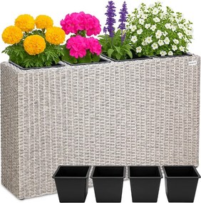 Umělý ratan Truhlík krémová 95x27x60cm