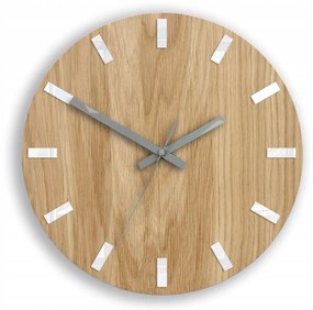 Nástěnné hodiny Simple Oak hnědo-bílé