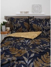 MK Lůžkoviny Saténové povlečení - Gabriela tmavě modré 140 × 200 cm, 70 x 90 cm