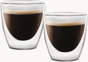 Sada sklenic's dvojitými stěnami z borosilikátového skla Amo, 2 díly