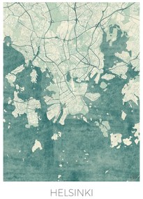 Mapa Helsinki, Hubert Roguski, (30 x 40 cm)