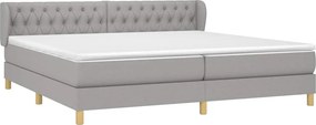 Box spring postel s matrací světle šedá 200 x 200 cm textil 3127069