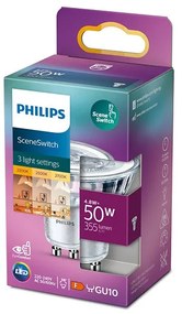 Philips 8719514307780 led žárovka 4,8-3,5-1,5w/50w | gu10 | 355lm | 2700-2500-2200k | 36d - scene switch