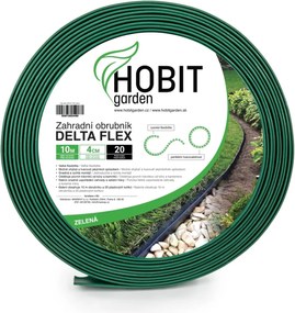 HOBIT garden Zahradní obrubník DELTA FLEX zelený 4 cm x 10 m +20 kotvících hřebů