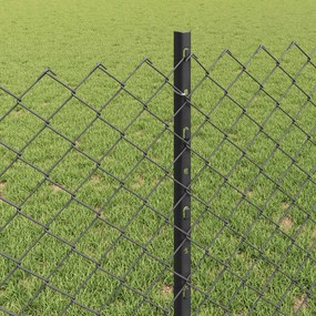 Plot s řetězovým odkazem a sloupkem 10 x 0,8 m Šedá Síťovina 3336259
