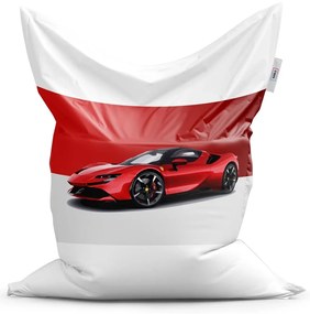 Sablio Sedací vak Ferrari na červenobílé - 200x140 cm